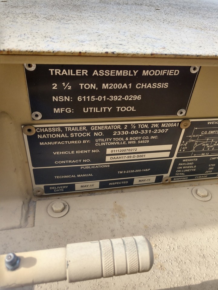 RUNNING John Deere MEP-806b 60kw Generator Set On Trailer LOCAL PICKUP ...