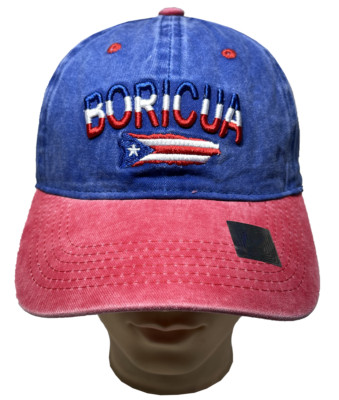 BORICUA PR FLAG Cotton Denim Washed Cap Polo Style Adjustable Baseball ...