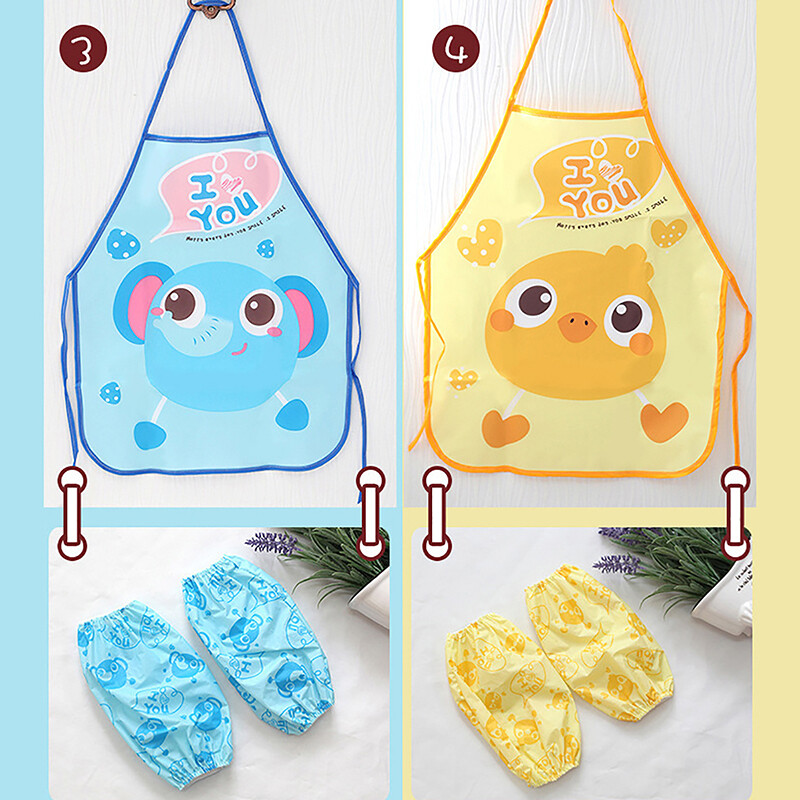 1Pc/Set Waterproof EVA Cartoon Children Aprons Oversleeves Painting ...