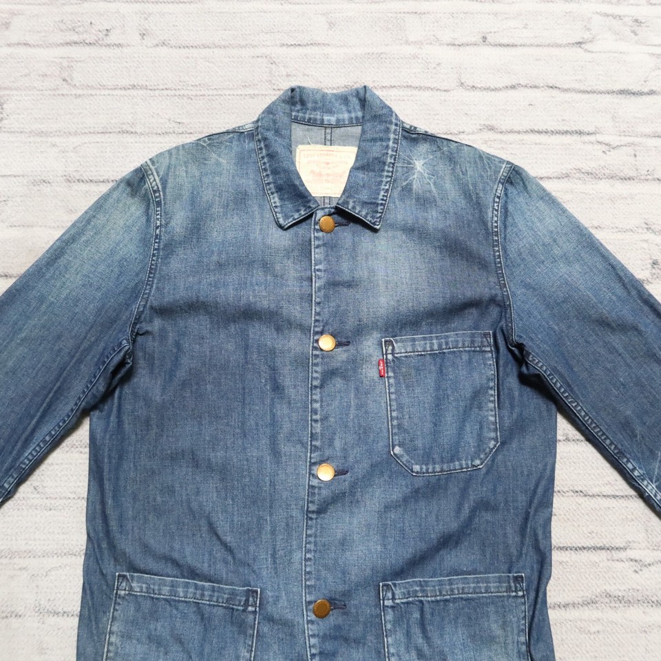 Sample Levis Distressed Denim Chore Coat Jacket Size M Medium Wash ...
