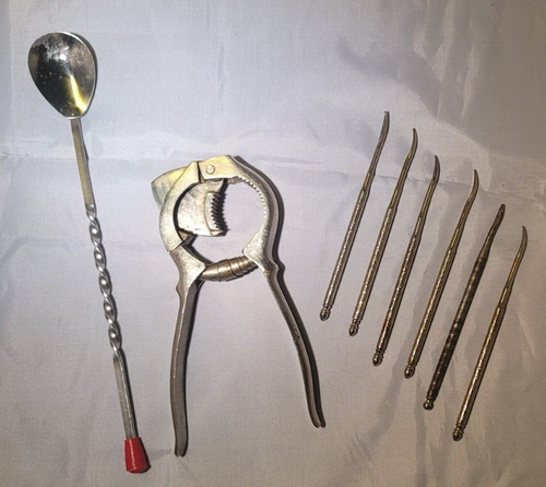 Vintage Steel Adjustable Nut Cracker and Pick Set | eBay