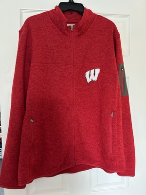 Wisconsin Badgers 58 Sports Zip up Fleece Men’s Red Jacket Football | eBay
