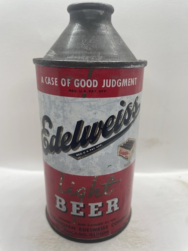 EDELWEISS LIGHT CONE TOP BEER CAN - 12 FL., OZ., - CHICAGO, ILLINOIS | eBay