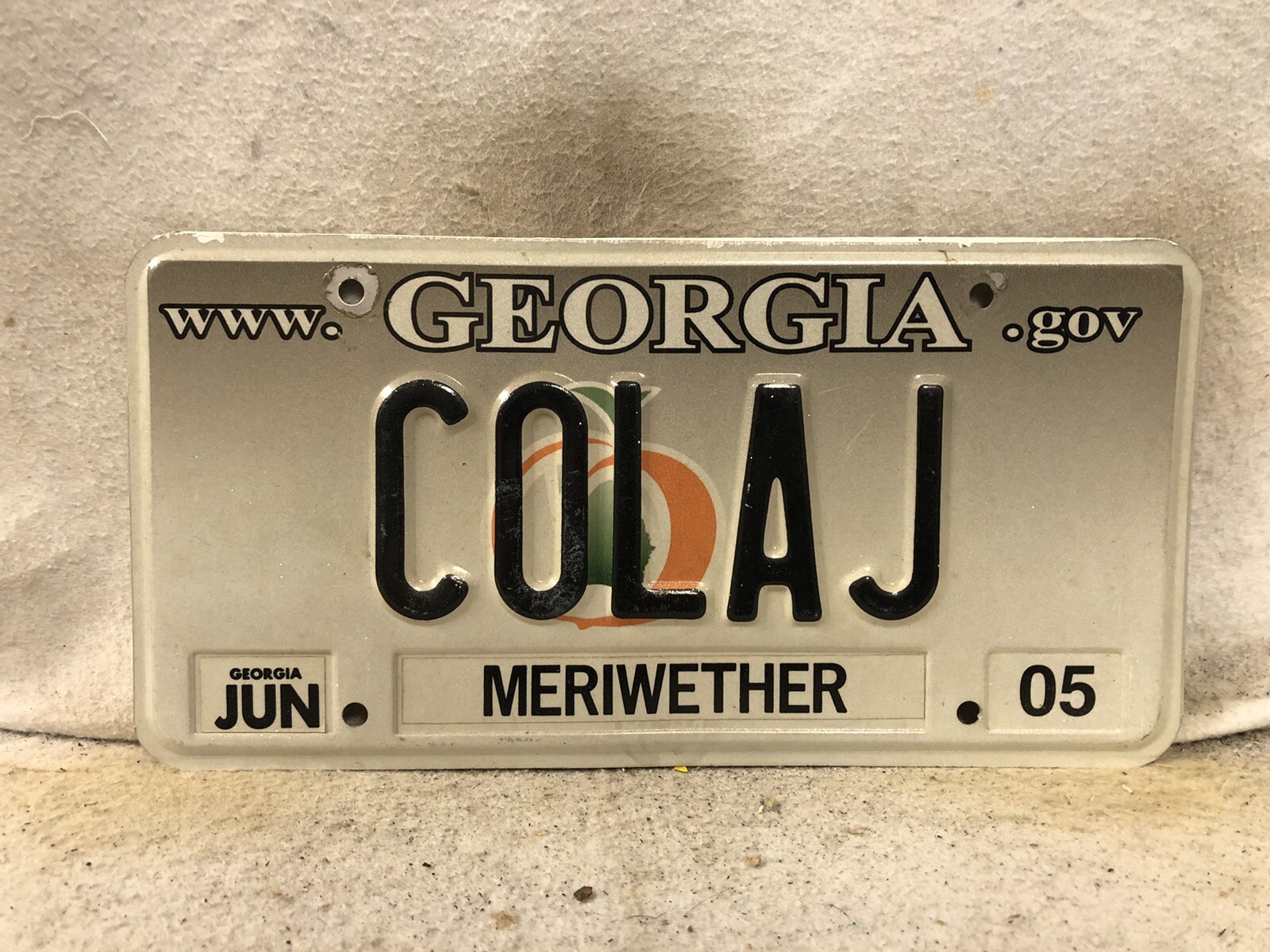2005 Georgia Vanity License Plate “COLAJ” | eBay
