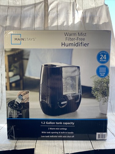 Mainstays 1.2 Gallon Warm Mist Humidifier HF3110b-ul Black—Filter for ...