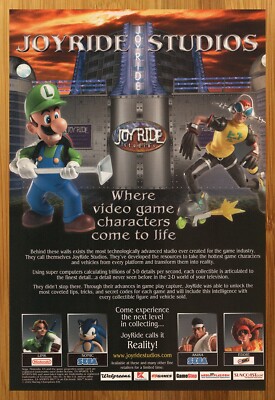 2002 JoyRide Video Game Figures Print Ad/Poster Luigi Sonic Link Sega ...