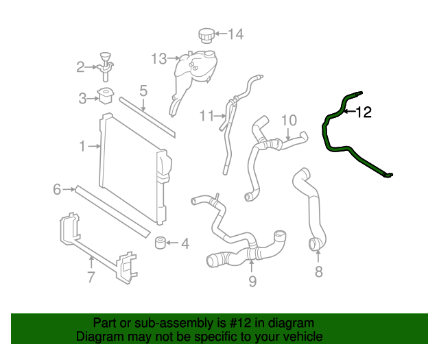 Mercedes-Benz S W221 2012 Engine Coolant Pipe/hose A2215012825 Petrol ...