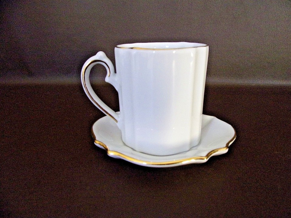 Winrose Collection Oval Demitasse Cup & Saucer Set Peach Floral | eBay