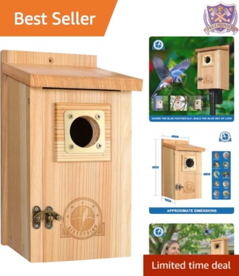 Bluebird Nesting Box with Copper Guard - Durable Cedar Bird House for ...