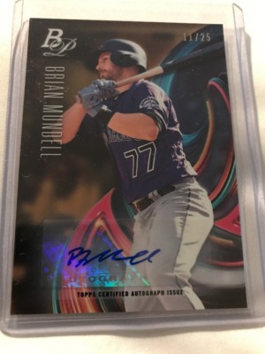 2018 Bowman Platinum Brian Mundell Auto! 11/25! Rockies Prospect RC ...