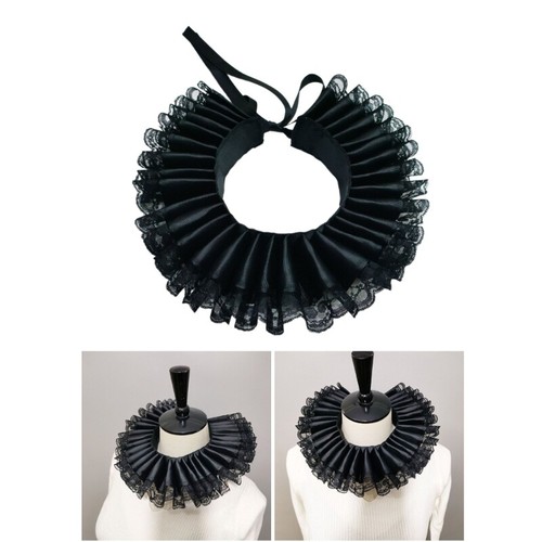 Lace Trim Ruffled Neck Collar Victorian Colonial Costume Necklace Shawl ...