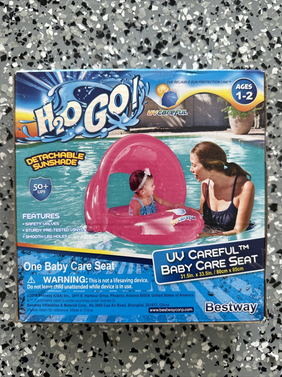 2 H2O Go! Baby Care Float 50+ UPF Line Sun Shade 1 Pink 1 Blue | eBay