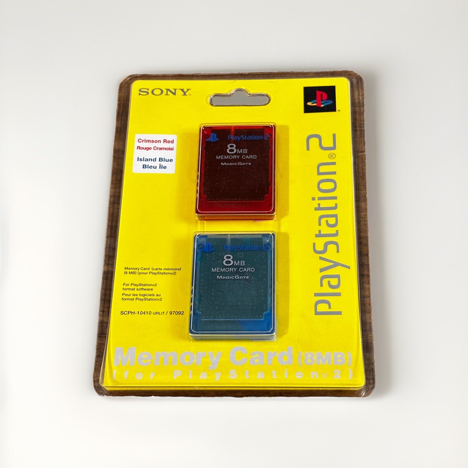 PlayStation 2 PS2 Memory Card 8MB Island Blue Crimson Red 2-Pack NEW ...