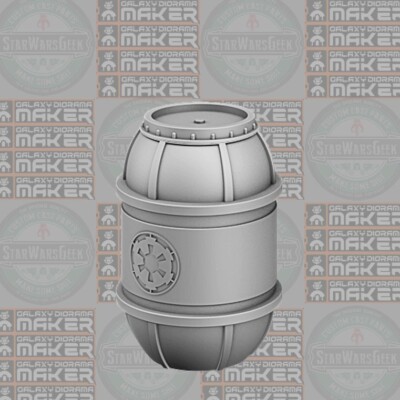 Imperial Barrel diorama prop for 1:6 1:10 1:12 1:18 Star Wars action ...
