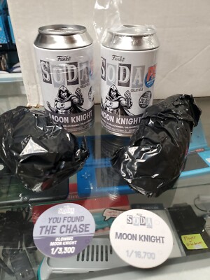 Funko Soda Moon Knight Regular + Chase Glowing 1/3,300 Glow Marvel GID ...