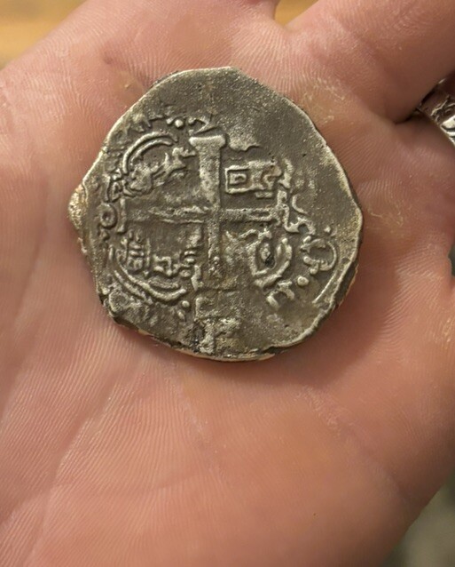 Spanish Cob coin of 8 reales "Macuquina", Potosí Mint. (1668) PEWTER ...