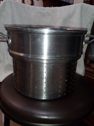 large stainless steel in pot colander and strainer 10 inch by7.5 inch ...