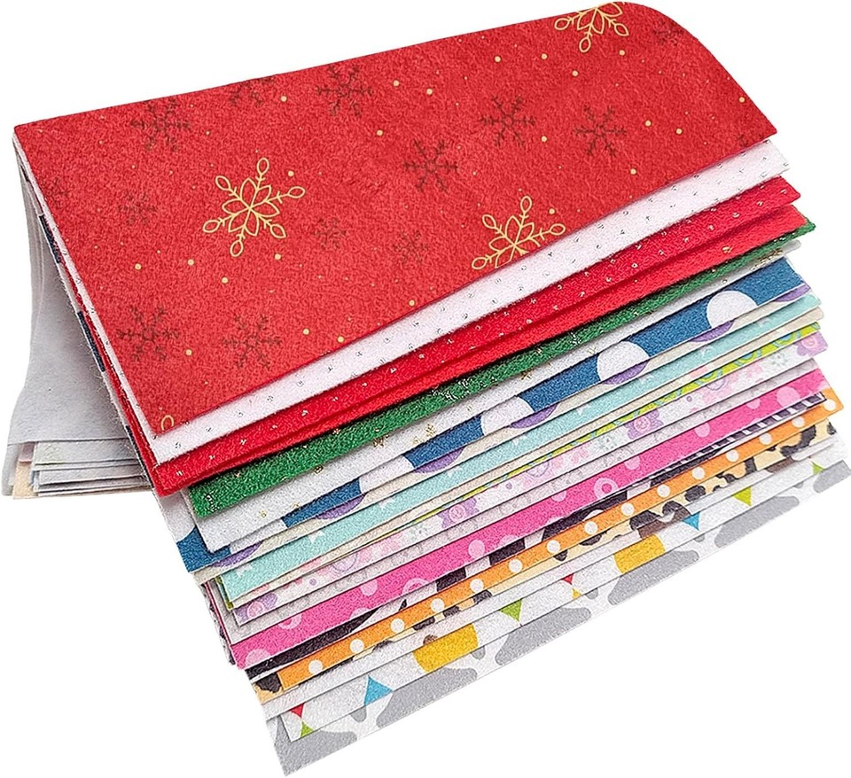 Jtnohx Pattern Felt Sheets, Printed Felt Fabric, 23 Pcs Colour Fabric ...