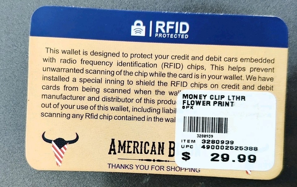 AMERICAN BISON RFID MONEY CLIP TOOLED LEATHER HAND CRAFTED NICE ...