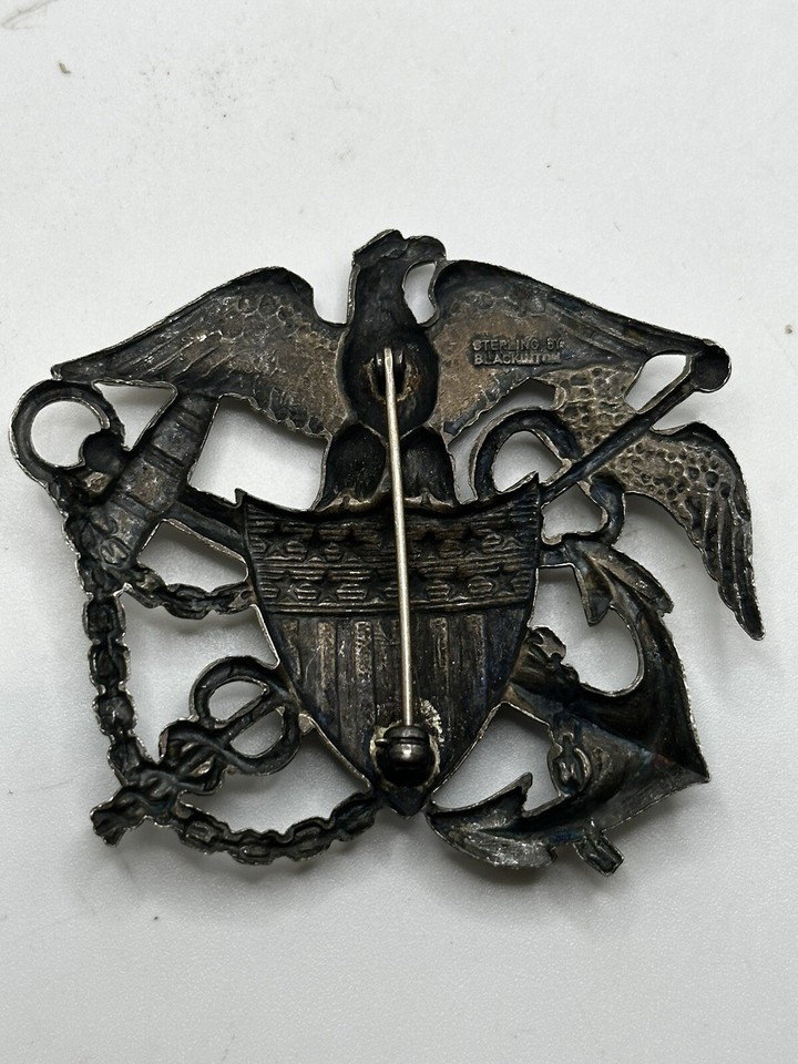 Vintage United States Navy Sterling Silver Pin Badge Medal by ...