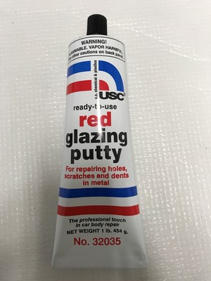 Red Glazing Putty 1 lb.Tube U.S.Chemical & Plastics 32035 USC Auto Body ...