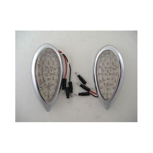 Amber LED Tear Drop Running Park Turn Signal Lights / Clear Lens ...