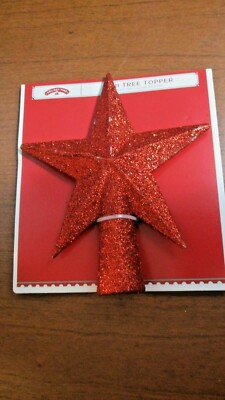 Holiday Time~RED GLITTER STAR Mini TREE TOPPER~NEW | eBay