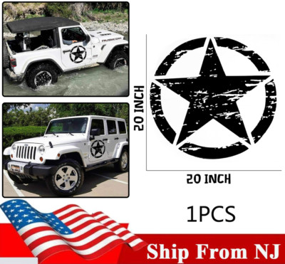 20” Car Distressed Army Star Decal Vinyl US Military Hood Door Graphic ...