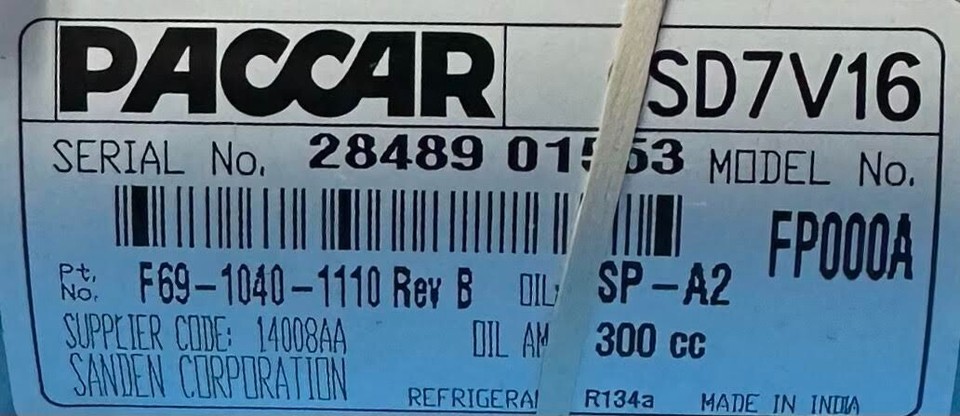F69-1040-1110 Genuine Paccar Variable A/C Compressor OEM-New | eBay