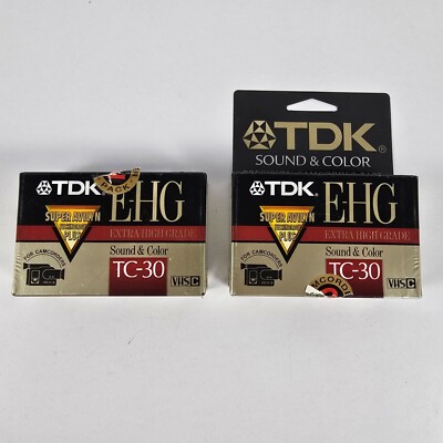 NEW TDK E-HG TC30 VHS-C Video Cassette Camcorder Tape LOT OF 2 | eBay