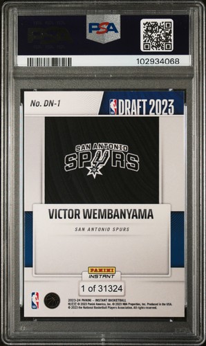 2023 PANINI INSTANT DRAFT NIGHT #DN1 VICTOR WEMBANYAMA ROOKIE RC PSA 7 ...