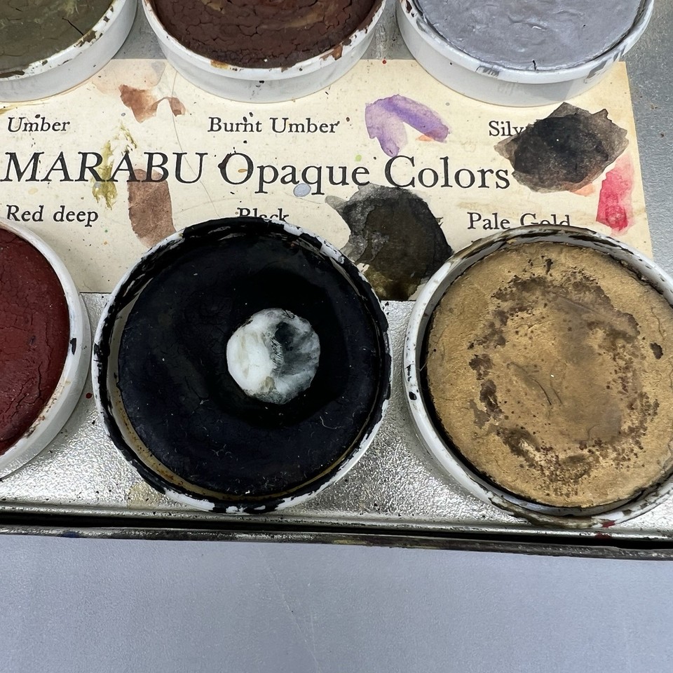 Vintage Marabu 7575EU/26TT Watercolor Paints Opaque Colors In Tin W ...
