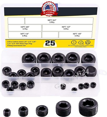 Mardatt NPT Plug Set Pipe Plug Assortment Kit - 25pcs NEW 2024 | eBay