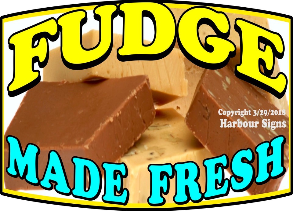 (Choose Your Size) Fudge Made Fresh DECAL Food Truck Concession Vinyl ...