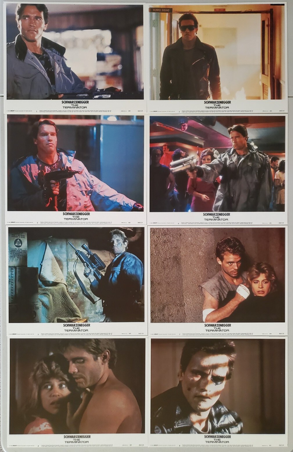 TERMINATOR ORIGINAL 11X14 LOBBY CARD SET OF 8 1984 ARNOLD ...