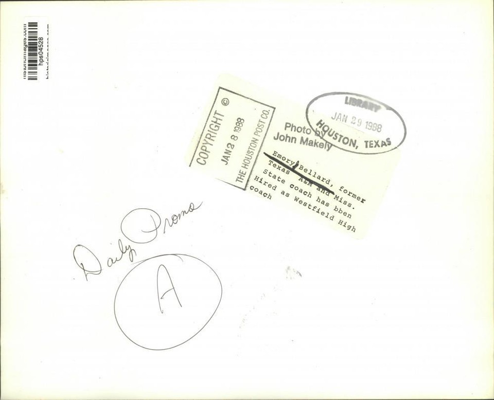 1988 Press Photo Emory Bellard, Westfield High School Football Coach ...