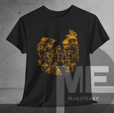 Wu-Tang Clan T-Shirt Distressed Logo Classic Rap Band Merch Tee fan ...