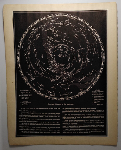 1937 Antique SOUTHERN STARS Authentic Old Atlas Map - Rand McNally ...