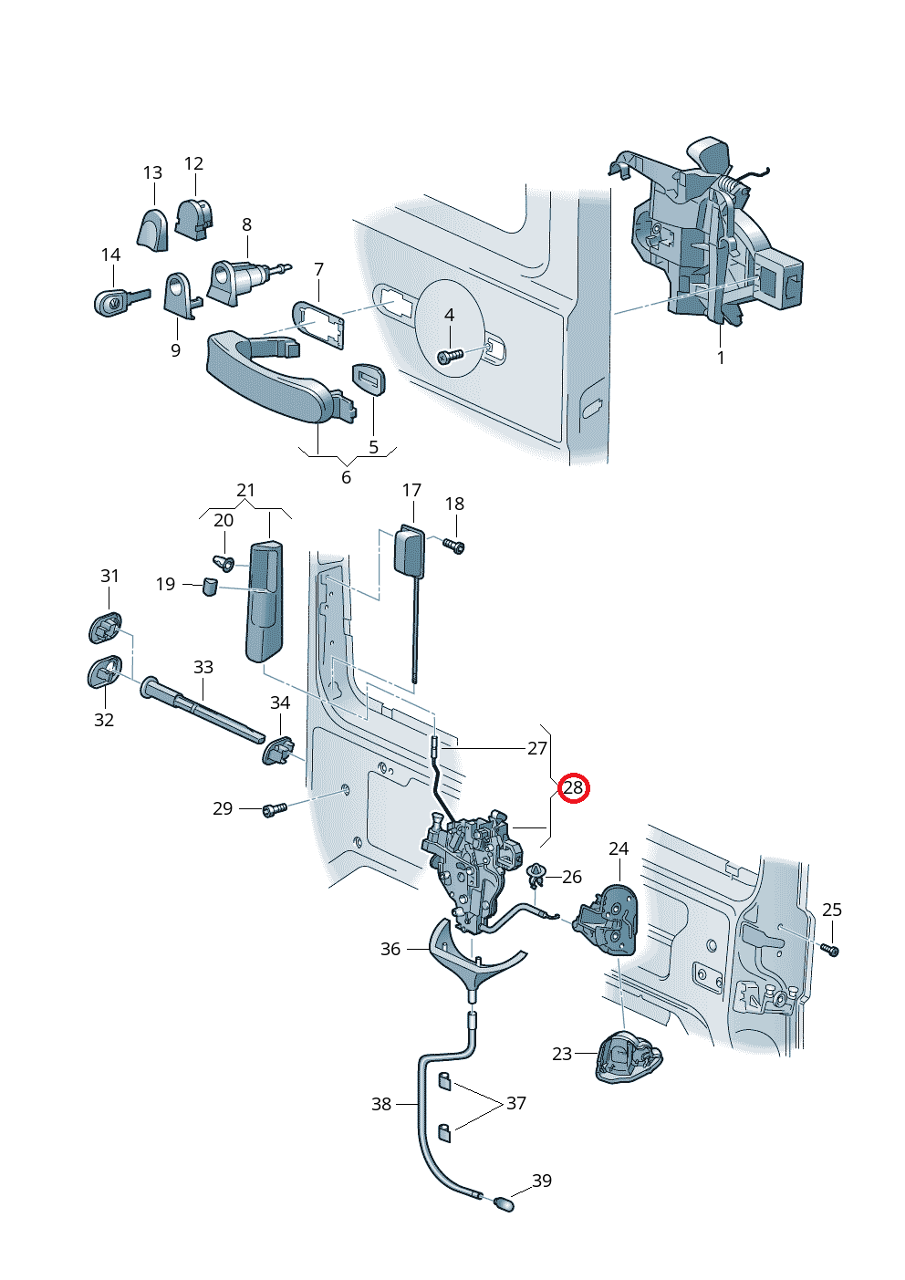 NEW GENUINE VW TRANSPORTER T5 SLIDING DOOR REMOTE CONTROL LOCK RIGHT O ...