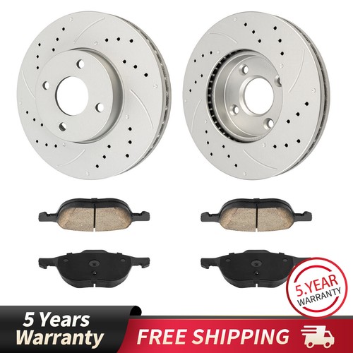 278mm Front Drilled Brakes Rotor + Ceramic Brake Pad for Ford Focus ...