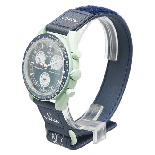 Swatch Speedmaster Moonwatch Mission on Earth Men's Watch Navy Green ...