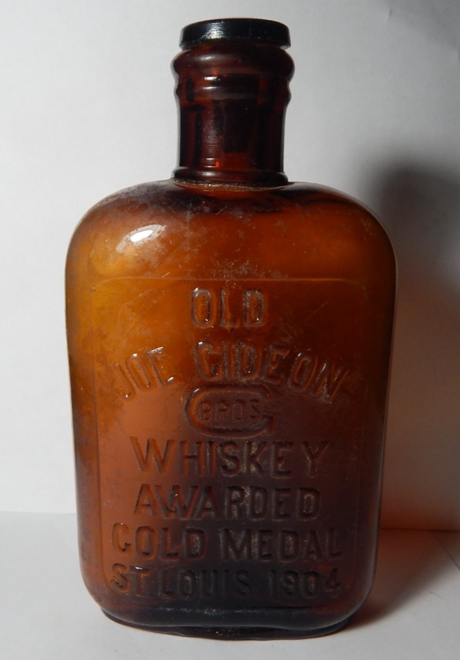 Amber Old Joe Gideon Bros Whiskey Gold Medal St Louis 1904 Antique ...