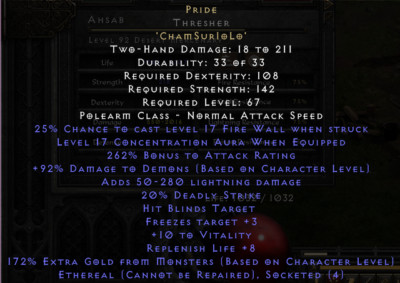 Diablo 2: Resurrected PC 💥 NL Softcore D2R 💥 Rune word Pride + Weapon ...