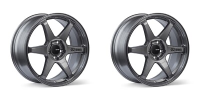 (2X) Enkei T6R Wheels [18x9.5 / 5x100 / ET:45 / CB:72.6] Gloss Gunmetal ...