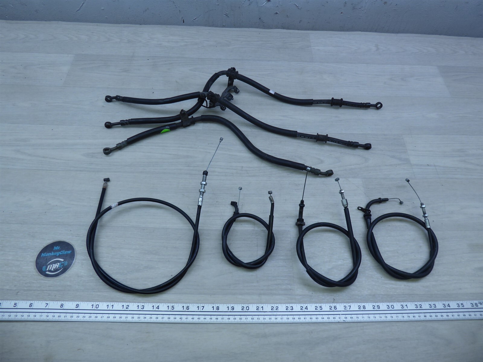 2000 Yamaha YZF R6 YZF6R Y912) brake lines clutch choke throttle cable ...