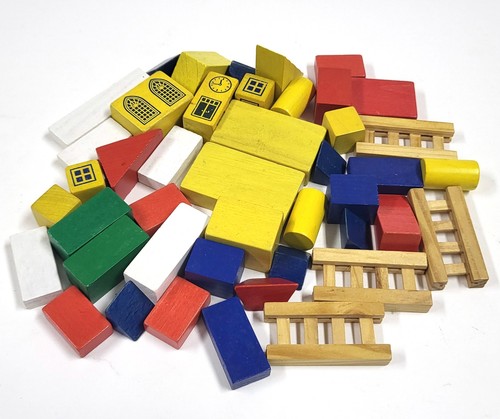 Vintage Wooden Village Building Blocks Mixed Lot AY872 | eBay