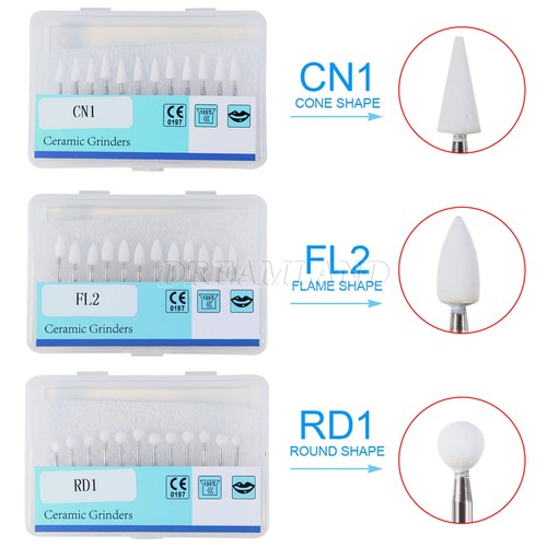 Dental Polishing Stone Flame Cone Shape FG Burs Drills Arkansas Stone ...