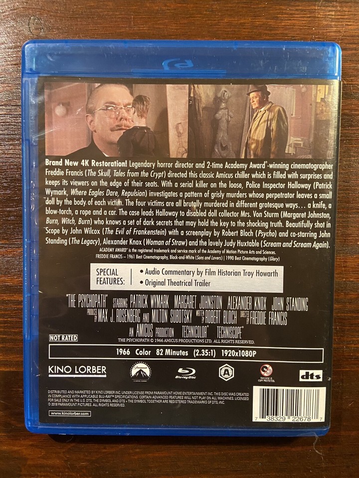 THE PSYCHOPATH-(Blu-ray)-1966-Horror/Thriller-Kino Lorber-Not Rated | eBay
