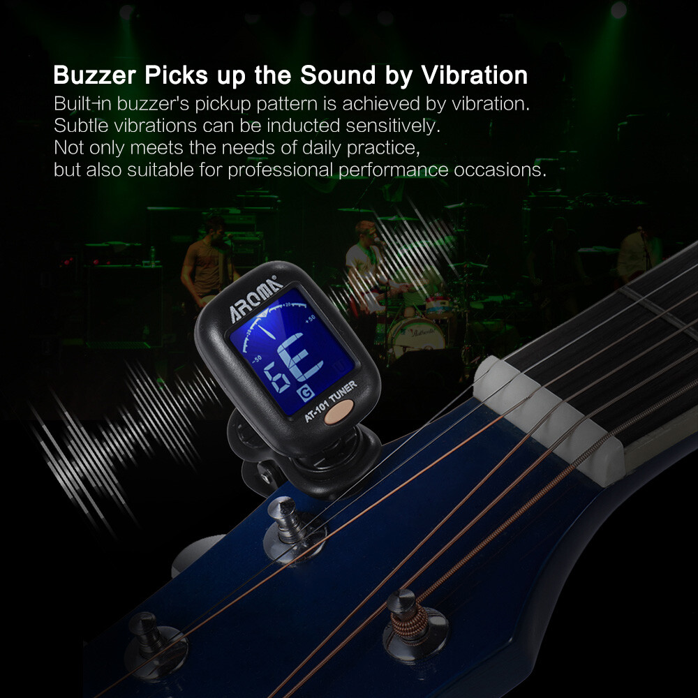 AROMA AT-101 Portable Clip-on Digital Tuner with Foldable Rotating G6J6 ...