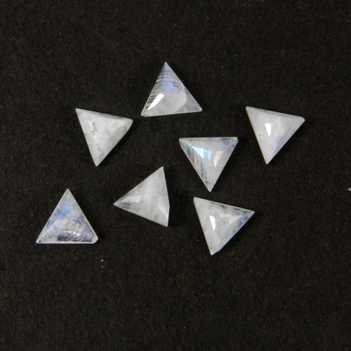5MM-10MM NATURAL BLUE FLASHY RAINBOW MOONSTONE TRIANGLE SHAPE FLAT BACK ...